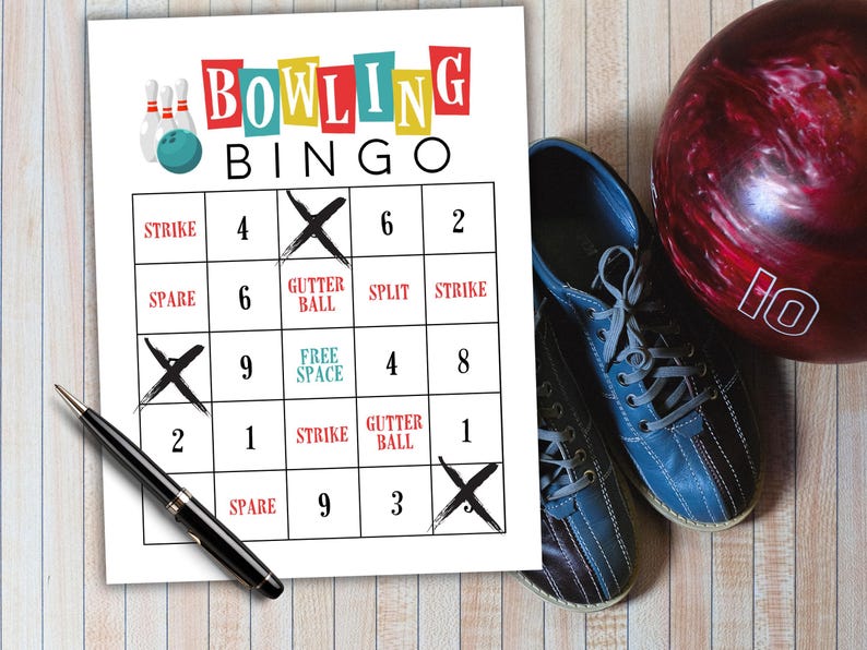 Bowling Bingo Cards, Bowling Game, Bowling Bingo Kids, Bowling Party ...