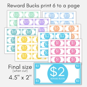 Editable Reward Bucks Printable, Chore Bucks, Printable Mom Bucks ...