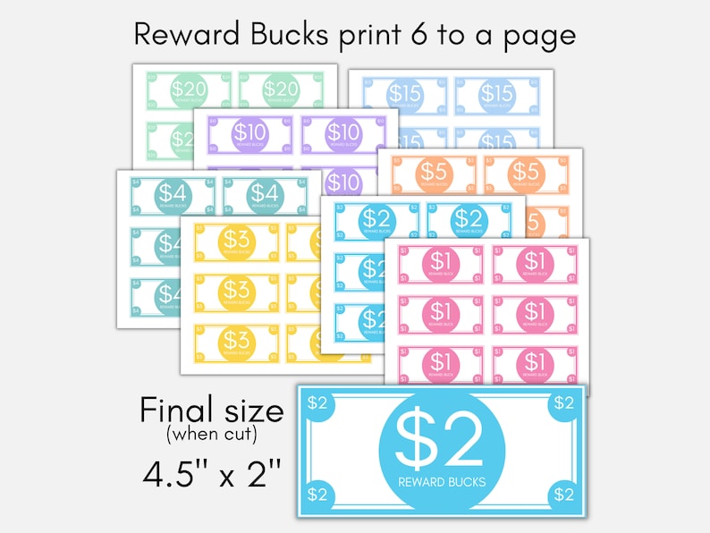 Editable Reward Bucks Printable, Chore Bucks, Printable Mom Bucks ...