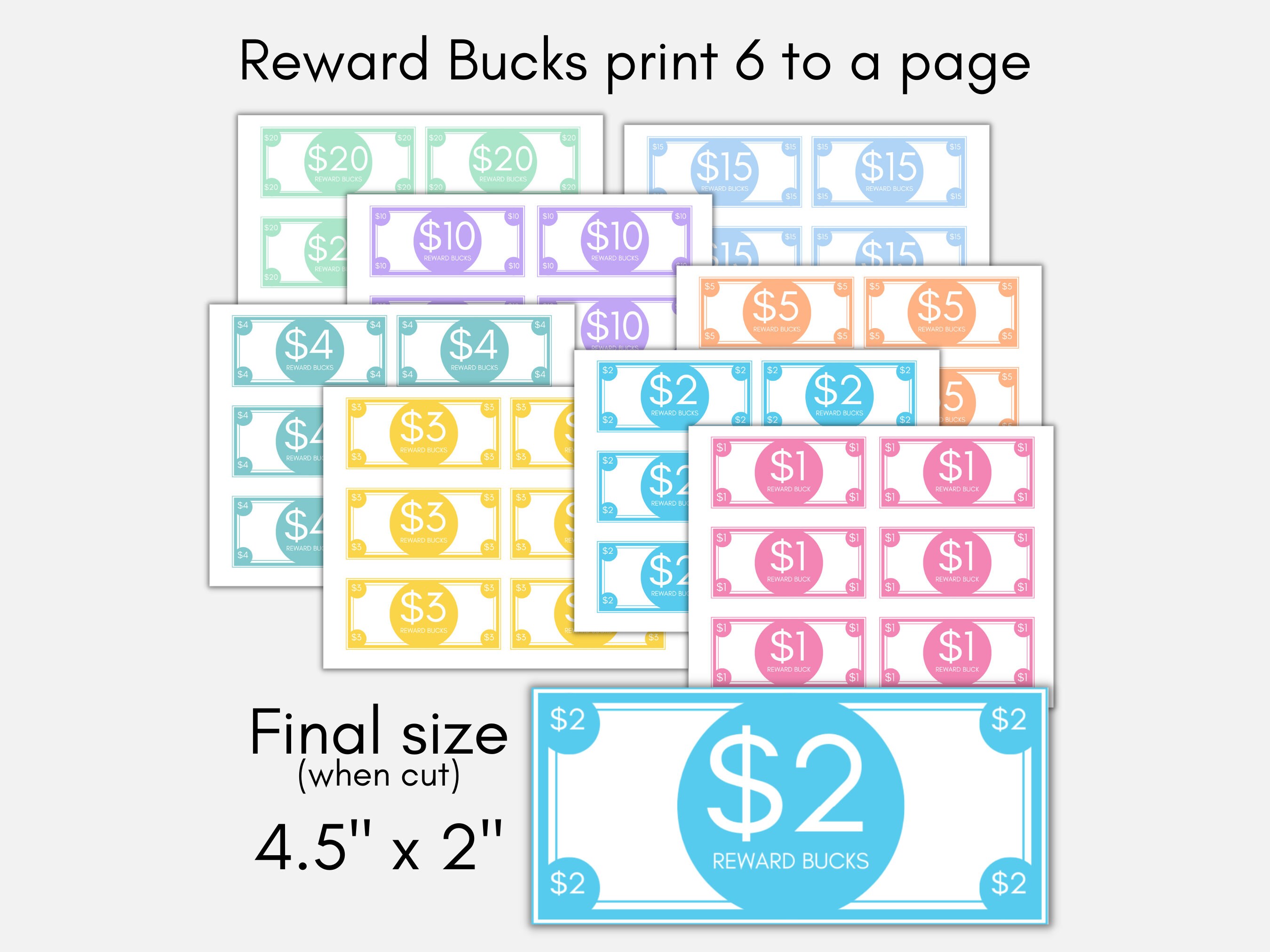 Editable Reward Bucks Printable, Chore Bucks, Printable Mom Bucks ...