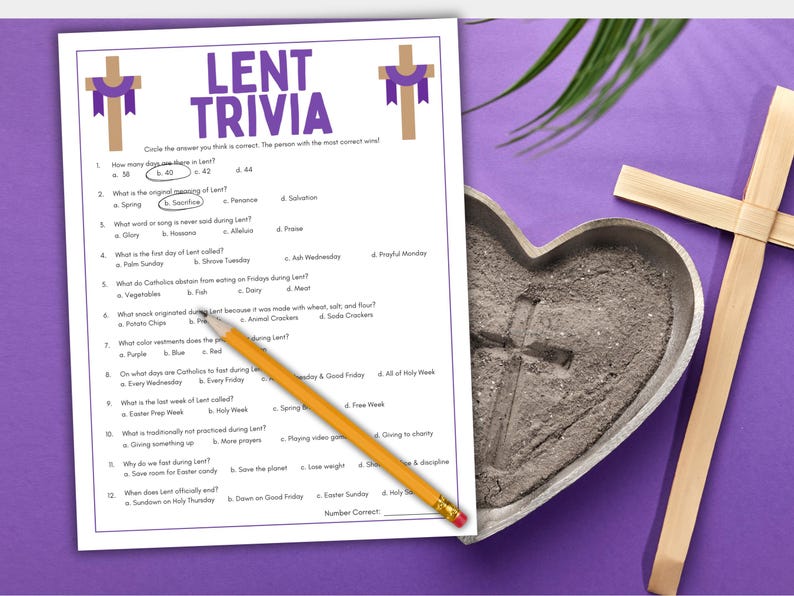 Lent Trivia Game, Kids Lentent Quiz, Lent Trivia for Adults, Lenten ...