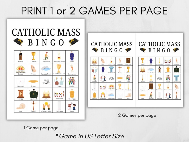 Catholic Mass Bingo, Religious Education, First Communion Game, Faith ...