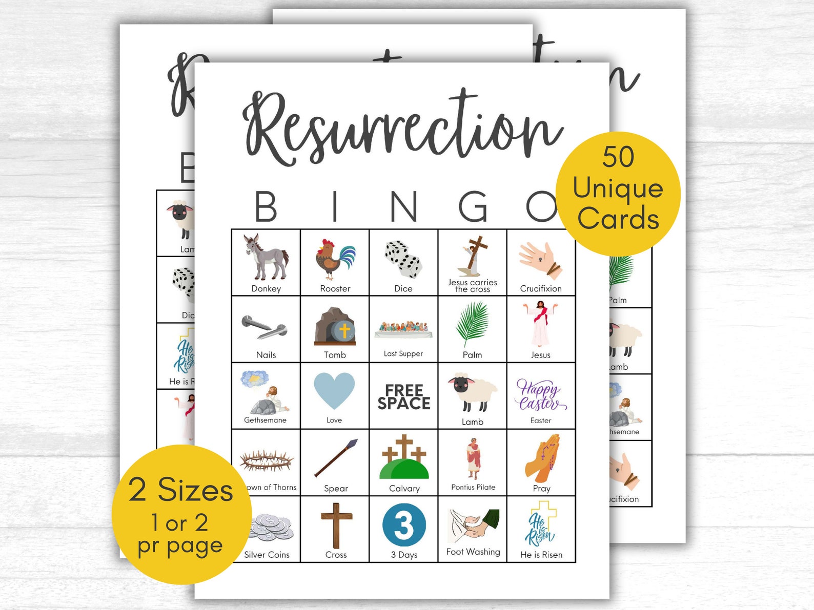 Resurrection Bingo Game, Bible Bingo, Easter Bingo, Holy Week Bingo ...