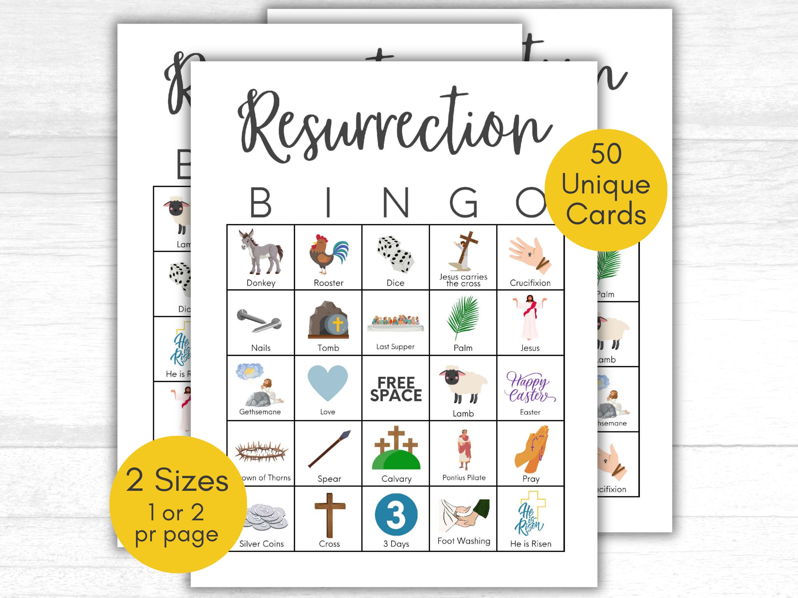 Resurrection Bingo Game, Bible Bingo, Easter Bingo, Holy Week Bingo ...