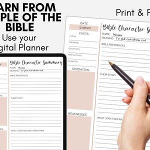 Bible Character Study Template, Printable Bible Character Study, Bible ...
