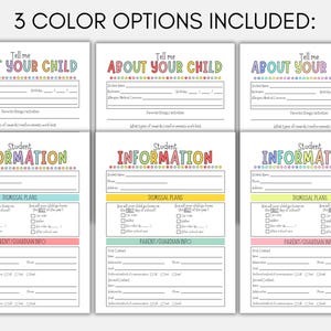 Student Information Form, Student Information Sheet, Daycare All About ...