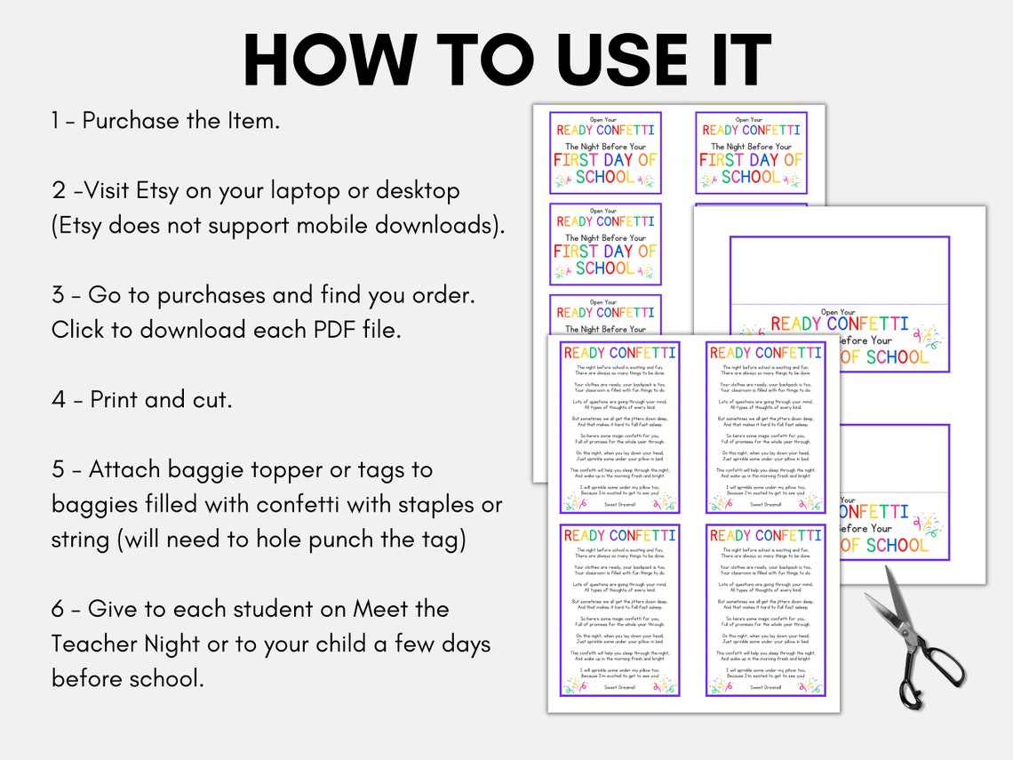 Ready Confetti Poem, Ready Confetti for Teachers, Back to School, First ...