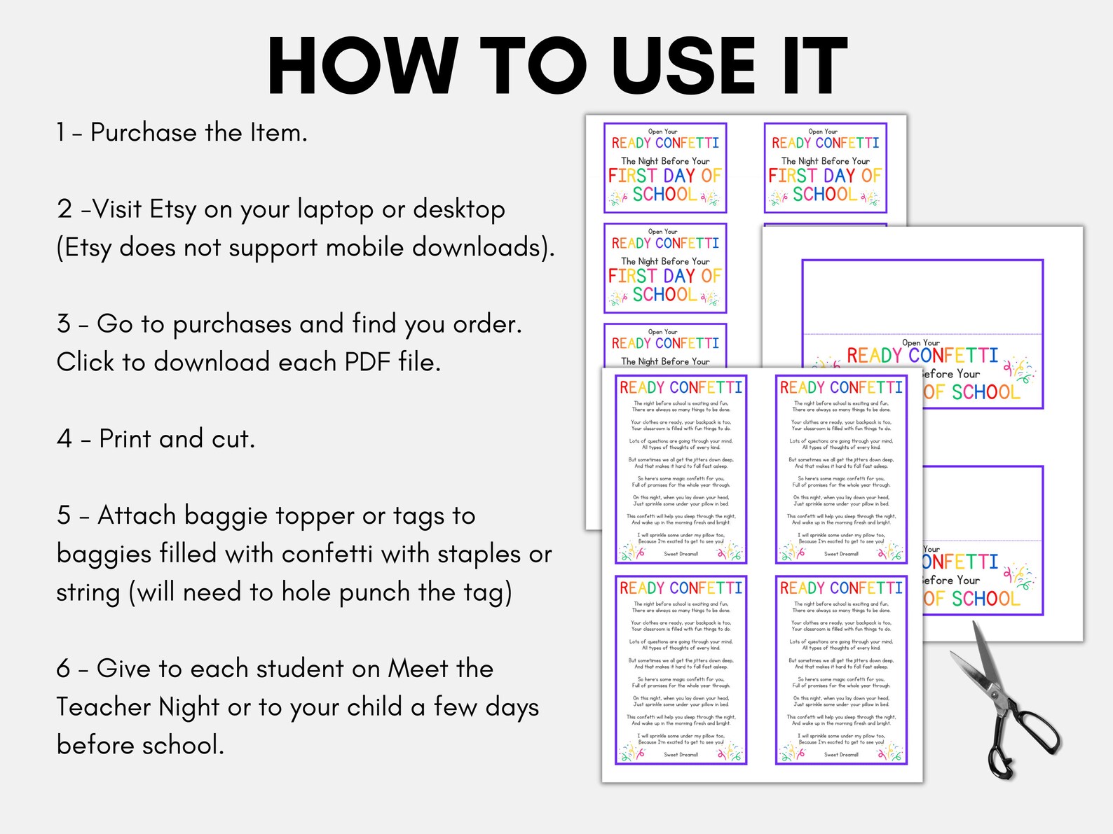 Ready Confetti Poem, Ready Confetti for Teachers, Back to School, First ...