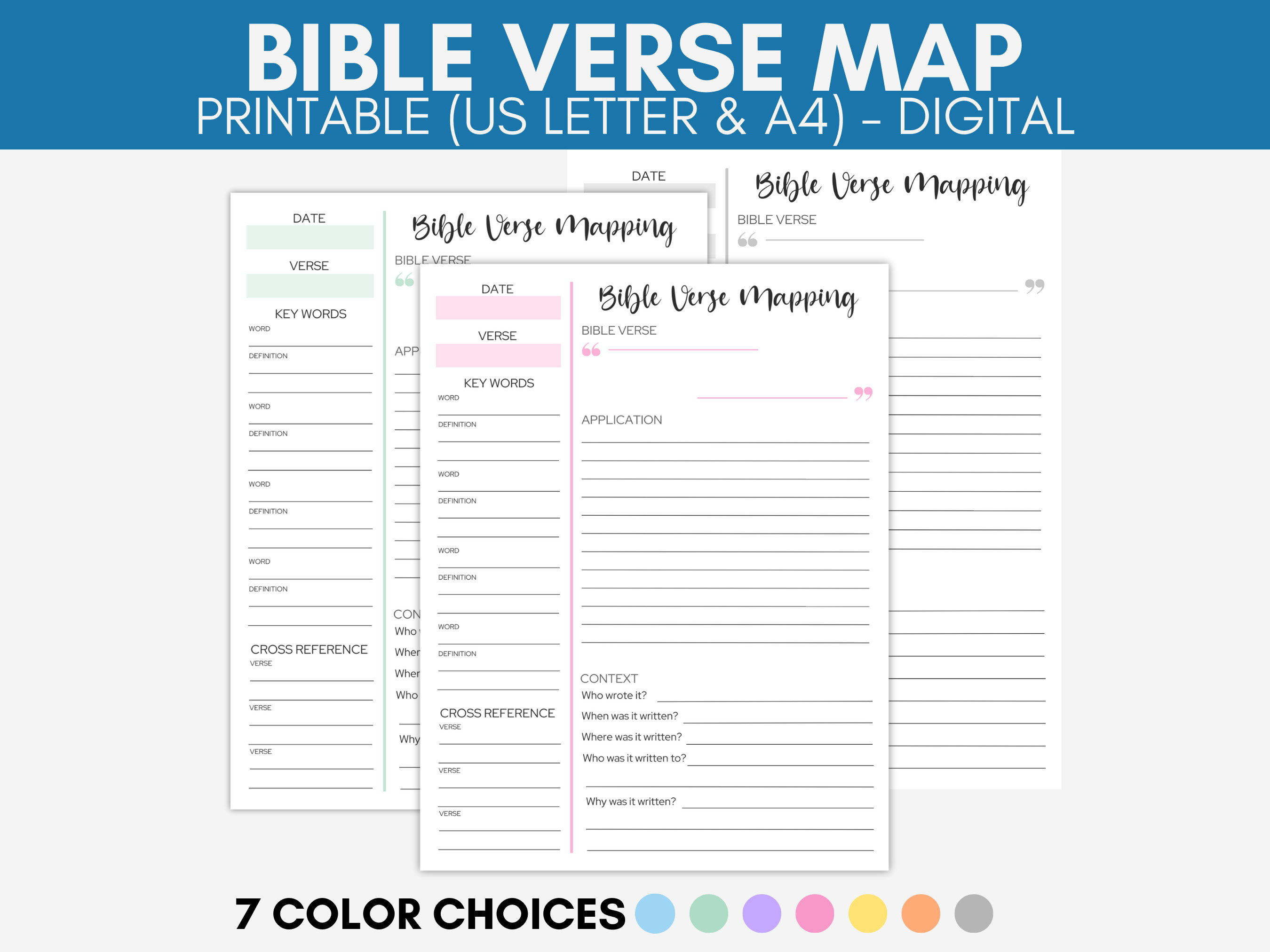 Bible Verse Mapping Template, Scripture Mapping Journal, Biblical Verse ...