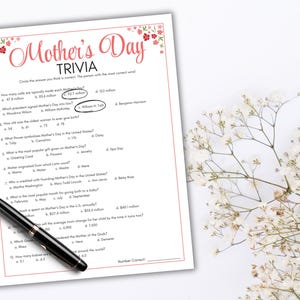 Mother's Day Trivia Game, Mother's Day Game for Brunch, Printable ...