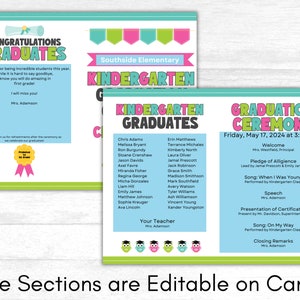Kindergarten Graduation Program Template, Graduation Program for ...