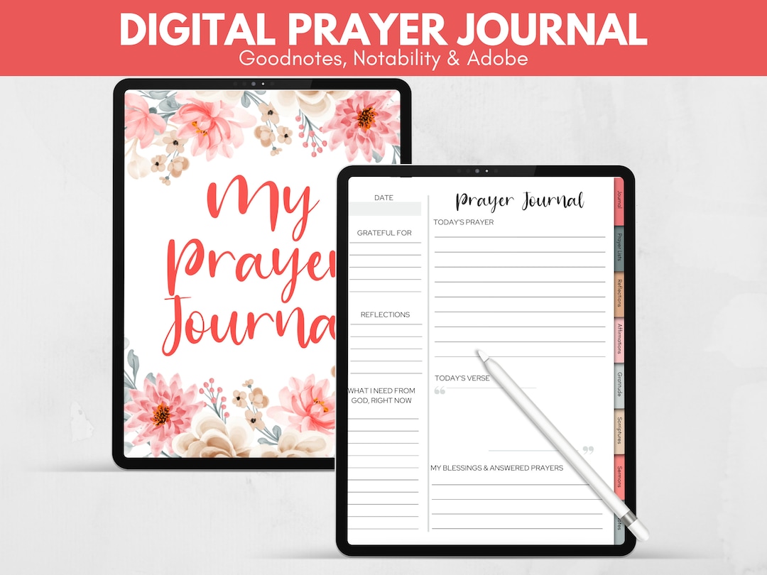 Digital Prayer Journal, Digital Planner, Pray Journal Templates, Faith ...