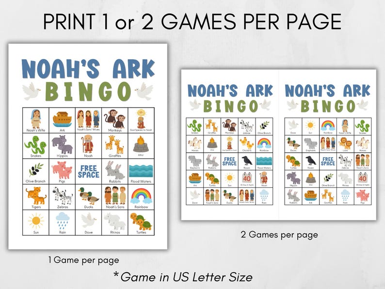 Noah's Ark Bingo, Noah's Ark Activity, Sunday School Activity ...