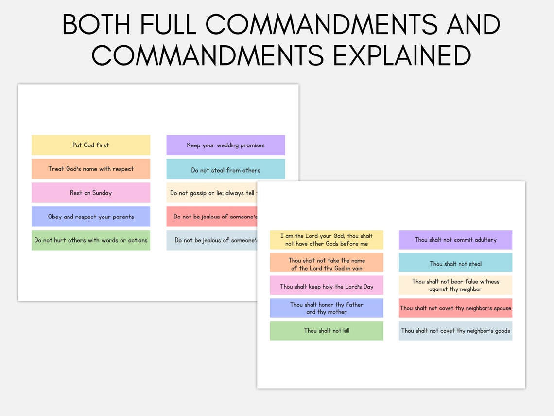 10 Commandments Craft, Catholic Puzzle Activity, Digital Catholic ...
