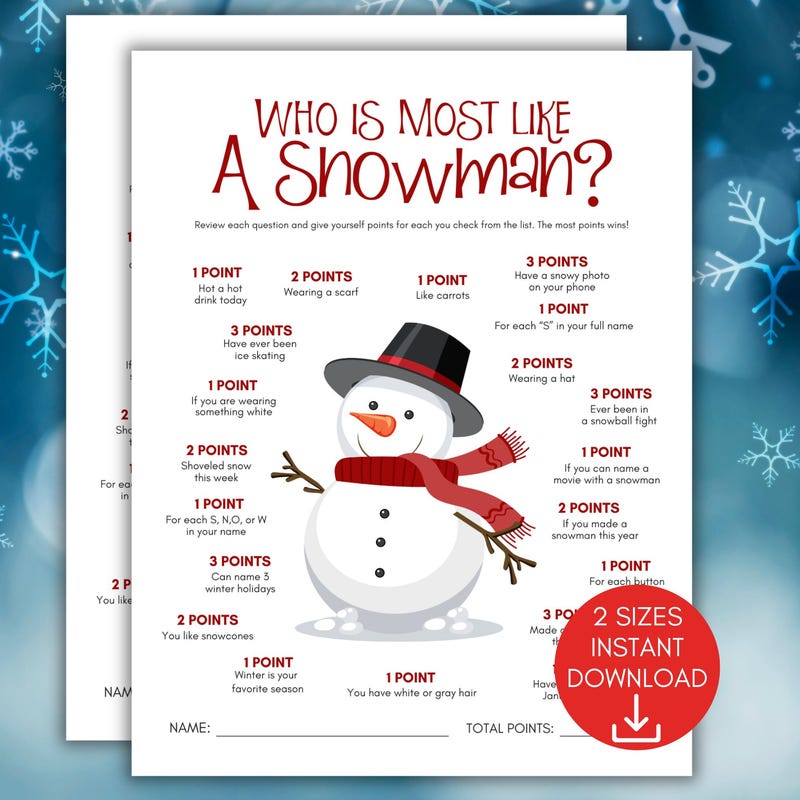 Snowman Game - Etsy