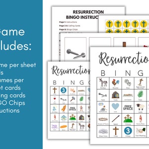 Resurrection Bingo Game, Bible Bingo, Easter Bingo, Holy Week Bingo ...