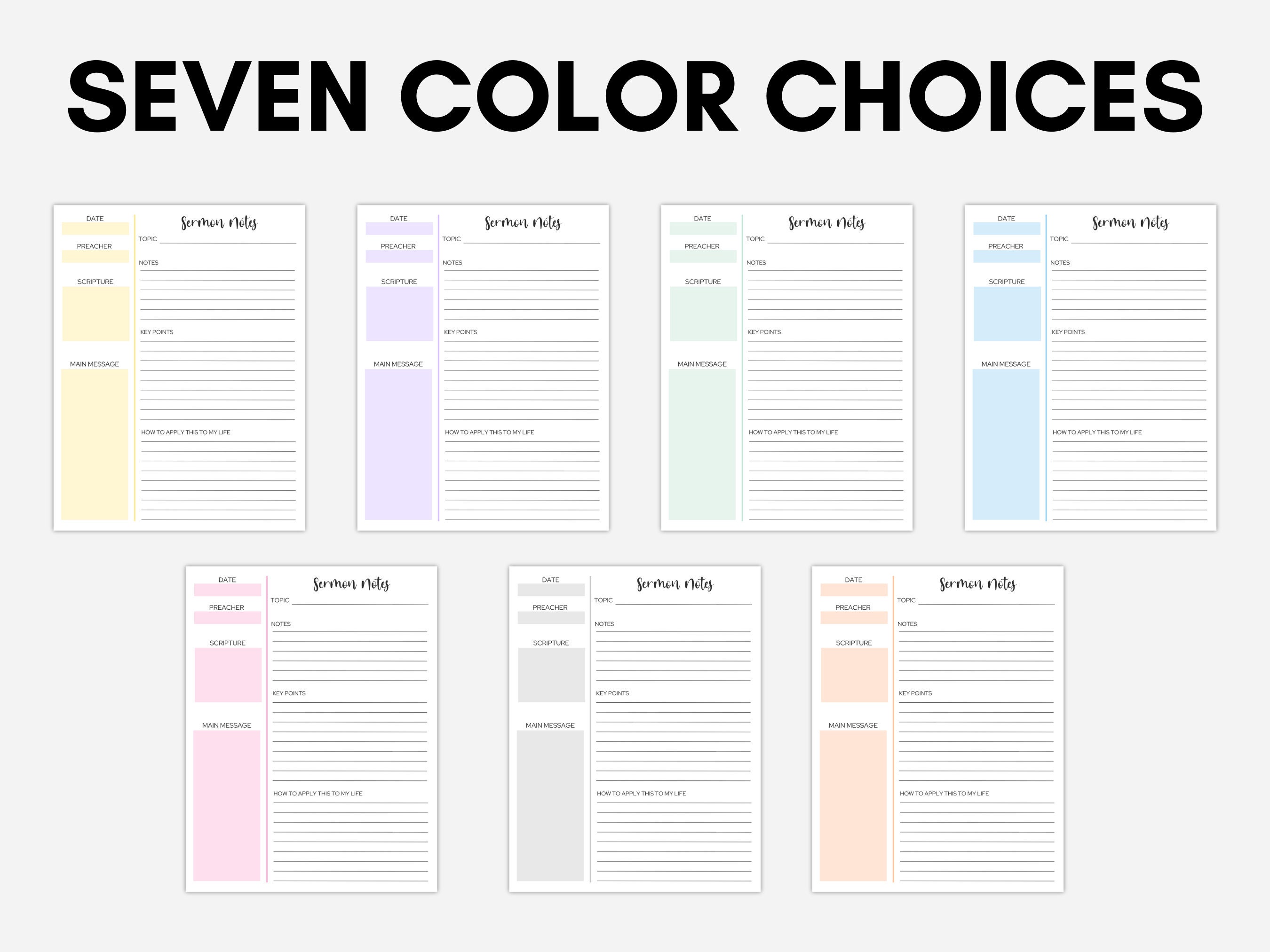 Sermon Notes Template, Printable Sermon Notes,digital Sermon Notes ...