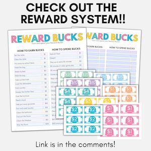 Editable Reward Bucks Printable, Behavior Bucks, Mom Bucks Daddy Bucks ...