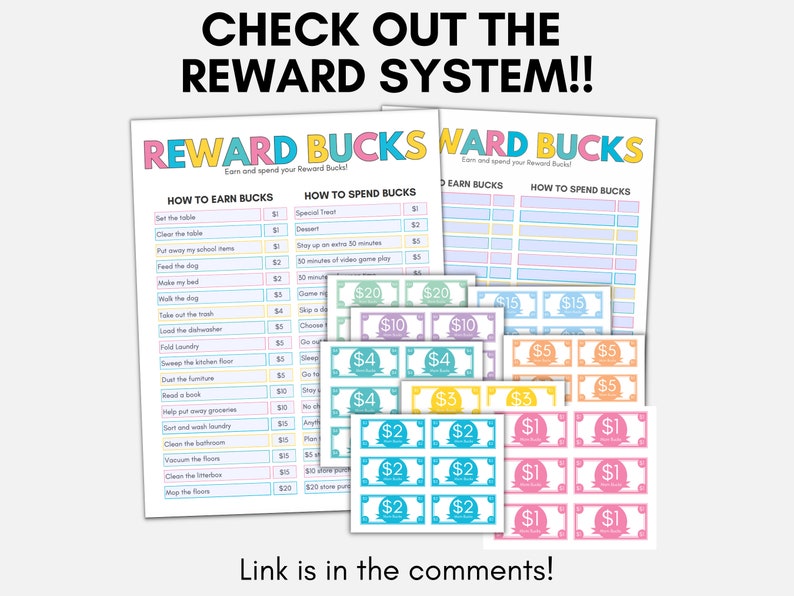 Editable Reward Bucks Printable, Behavior Bucks, Mom Bucks Daddy Bucks ...