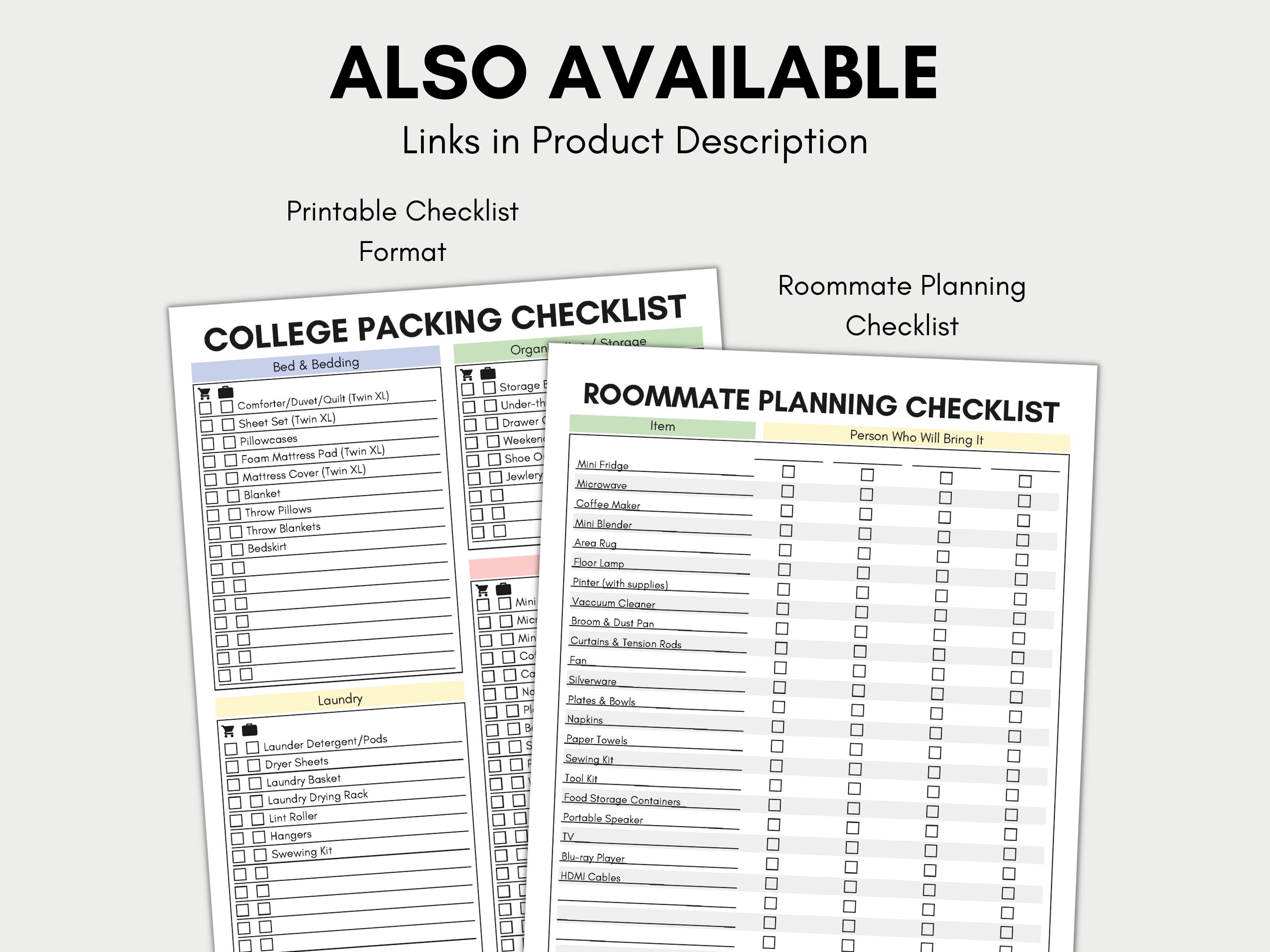 College Packing List, College Dorm Essentials List, Google Sheets ...