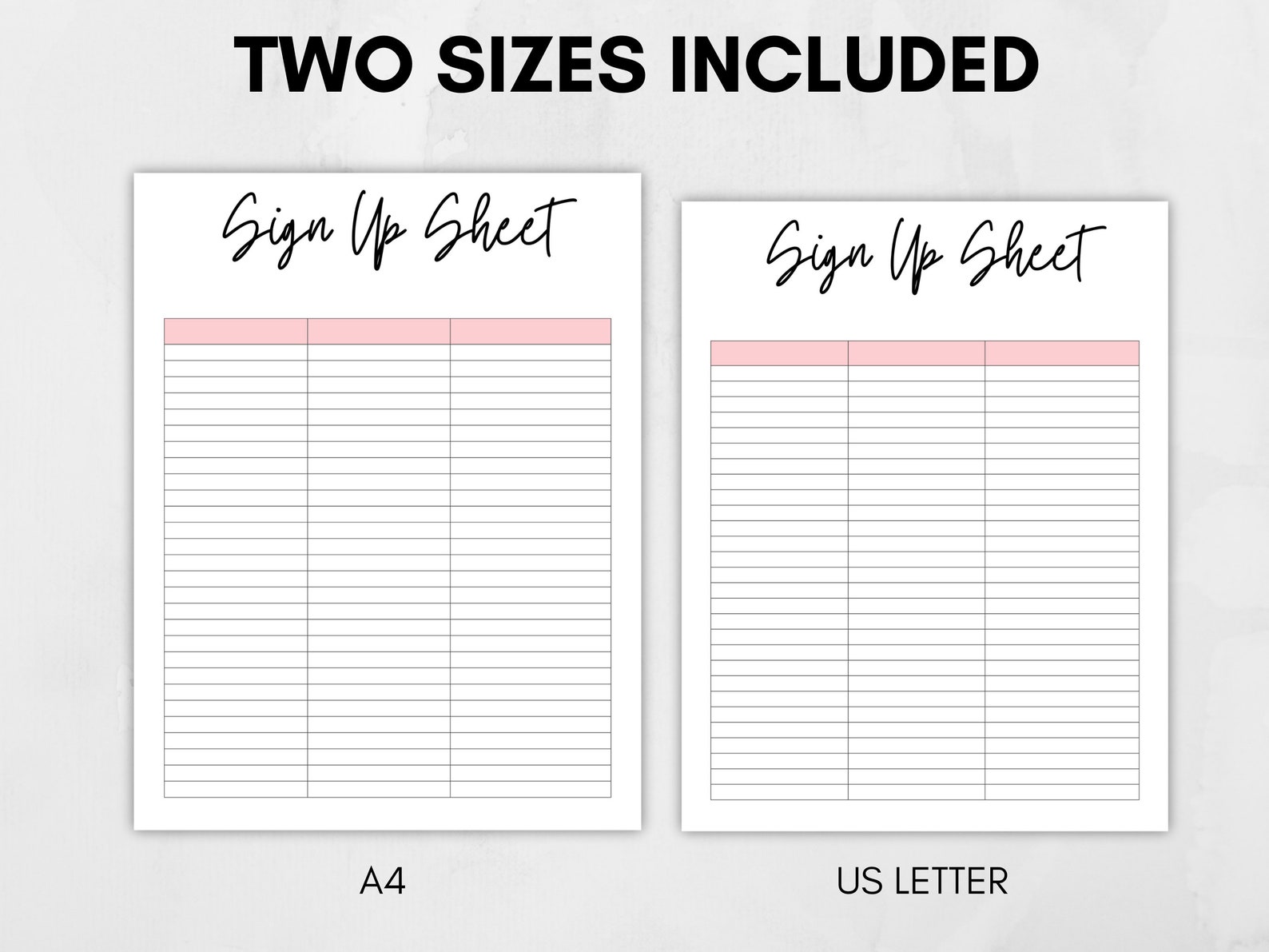 Editable Sign up Sheet, Printable Sign up Form, Sign up List, Event ...