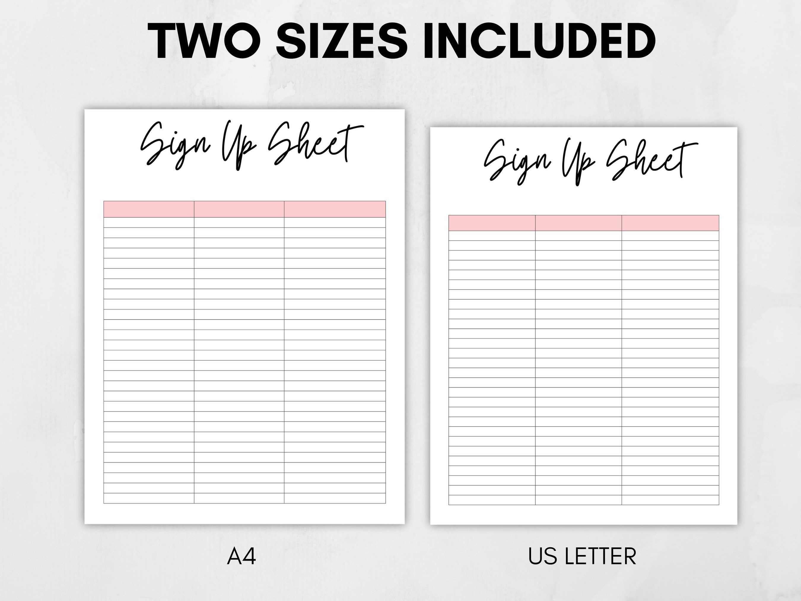 Editable Sign up Sheet Printable Sign up Form Sign up List - Etsy