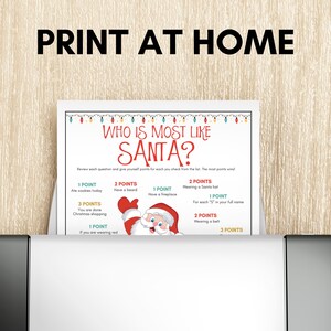 Who is Most Like Santa Game, Christmas Party Icebreaker Game, Printable ...
