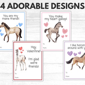 Horse Valentine Cards, Horse Valentines for Kids, Pony Valentines ...