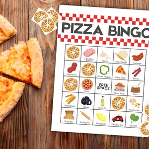 Pizza Bingo, Pizza Party Bingo, Pizza Party Game, Printable Bingo Game ...