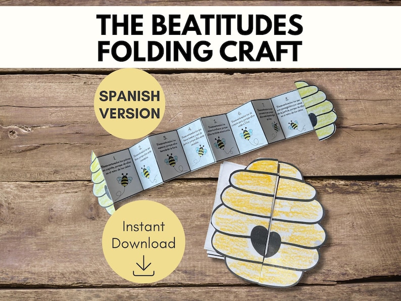 Spanish Beatitudes Craft for Kids, Beatitudes Bible Activity, Sunday ...