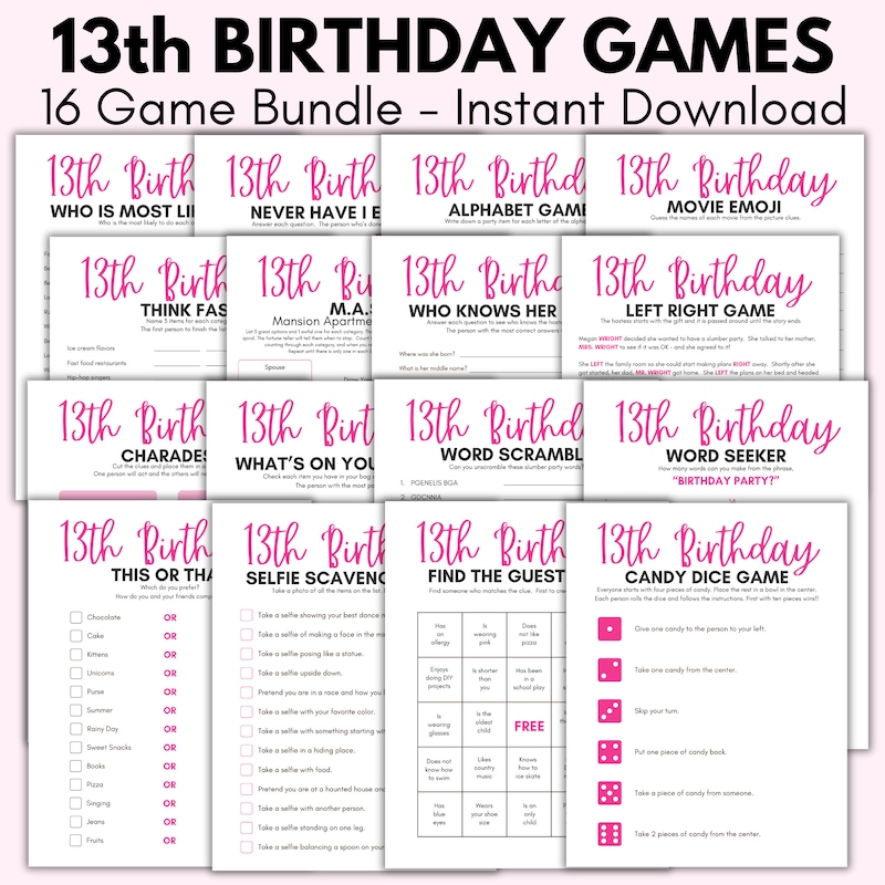 Party Favour 13 Girl - Etsy