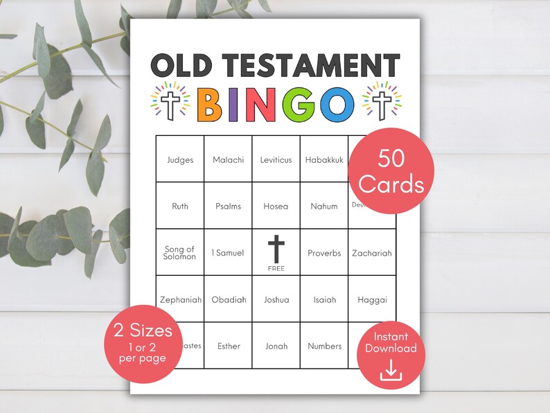 Old Testament Bingo, Bible Fun Activity, Bible Bingo Game, Sunday ...