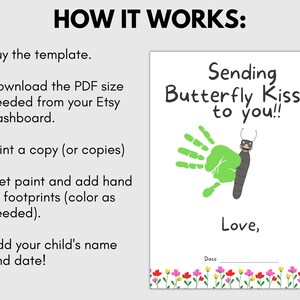 Butterfly Handprint Printable Art, Mother's Day Gift Idea, Handprint ...
