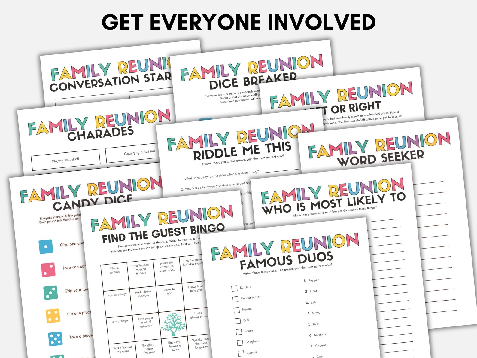 Family Reunion Games Bundle, Printable Family Party Games, Fun Family ...