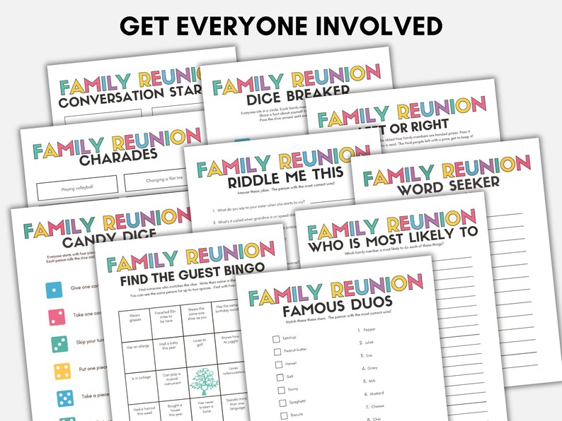 Family Reunion Games Bundle, Printable Family Party Games, Fun Family ...