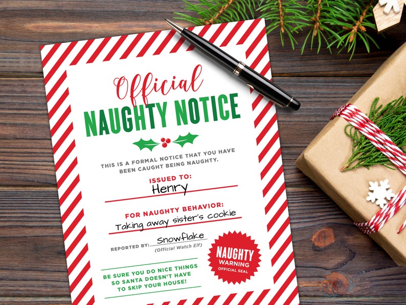 Printable Nice and Naughty Elf Letters, Naughty Nice Certificates, Elf ...