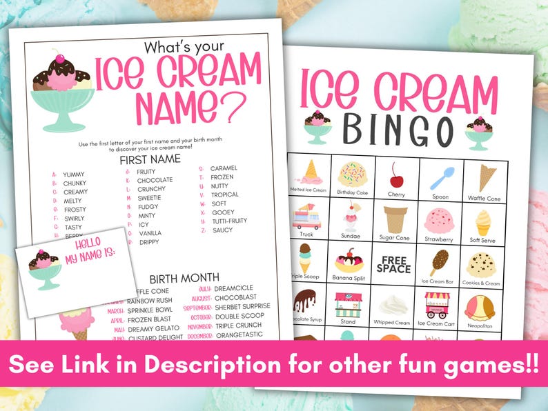 Ice Cream Trivia Game, Printable Ice Cream Party Game, Summer Activity ...