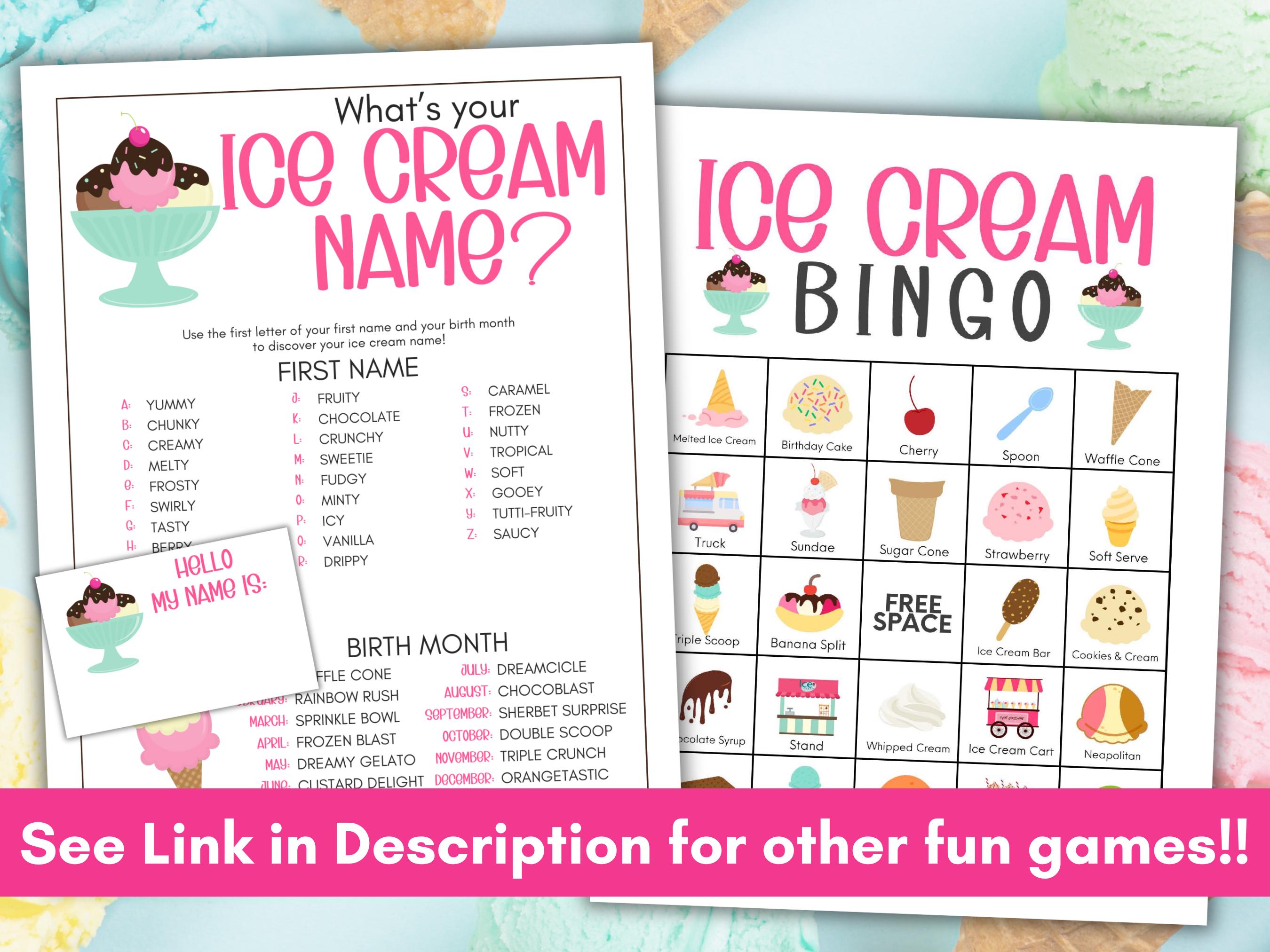 Ice Cream Trivia Game, Printable Ice Cream Party Game, Summer Activity ...
