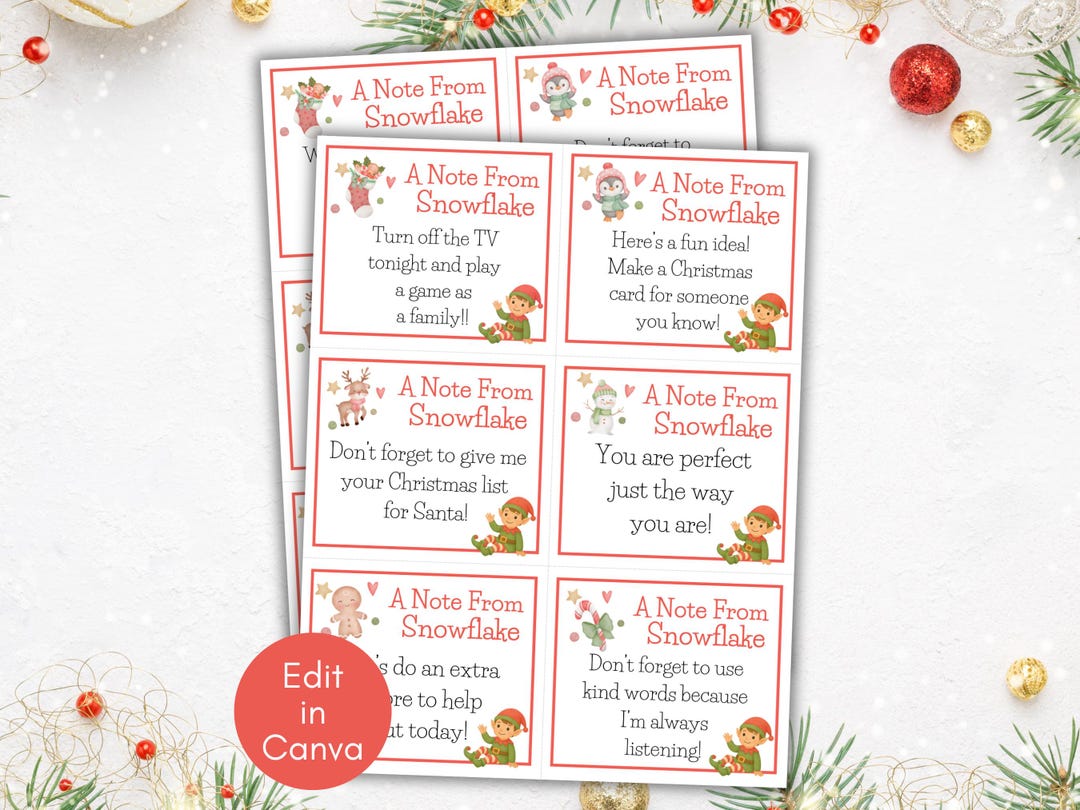 Printable Elf Note Cards, Editable Elf Notes, Elf Note Template, Elf ...