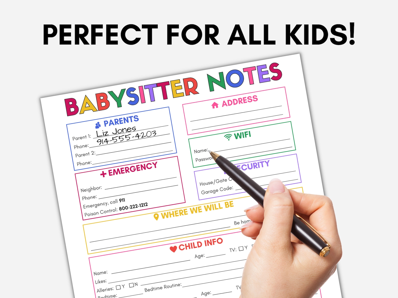 Babysitter Information Sheet Babysitter Checklist Printable - Etsy