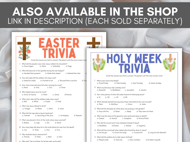Lent Trivia Game, Kids Lentent Quiz, Lent Trivia for Adults, Lenten ...