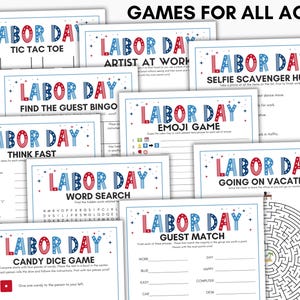 Labor Day Game Bundle, Labor Day Activities, Labor Day Trivia, Labor ...
