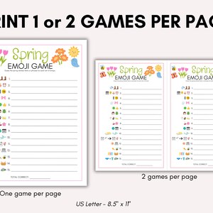 Spring Emoji Game, Emoji Spring Game, Printable Springtime Game, Spring ...