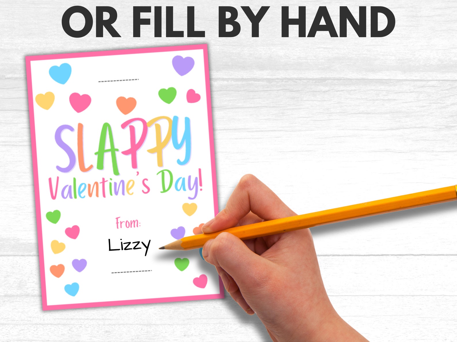 Editable Slap Bracelet Valentine Printable, Valentine's Day Gift Tag ...