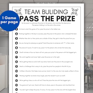 Office Games, Team Building Games, Team Building Pass the Prize Games ...