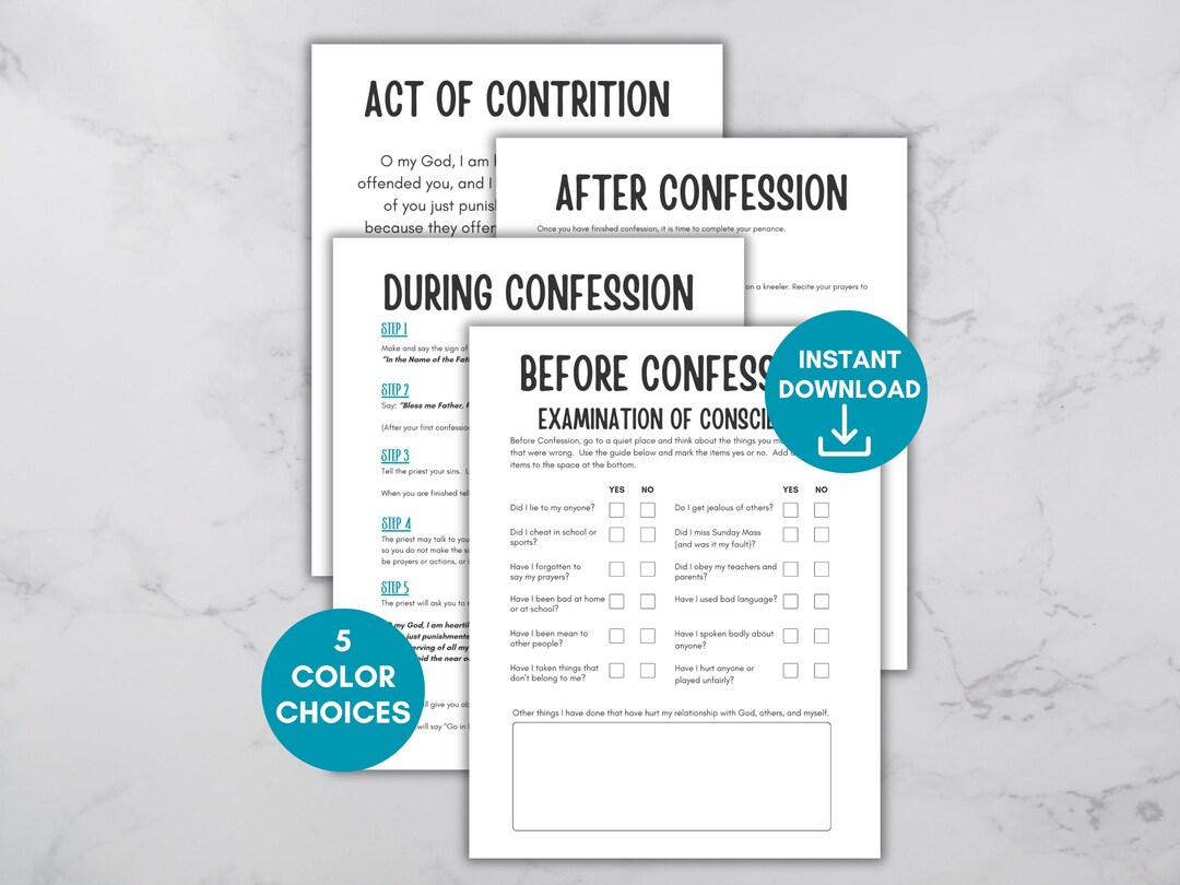 Catholic Kid Confession Guide, First Reconciliation Planner ...