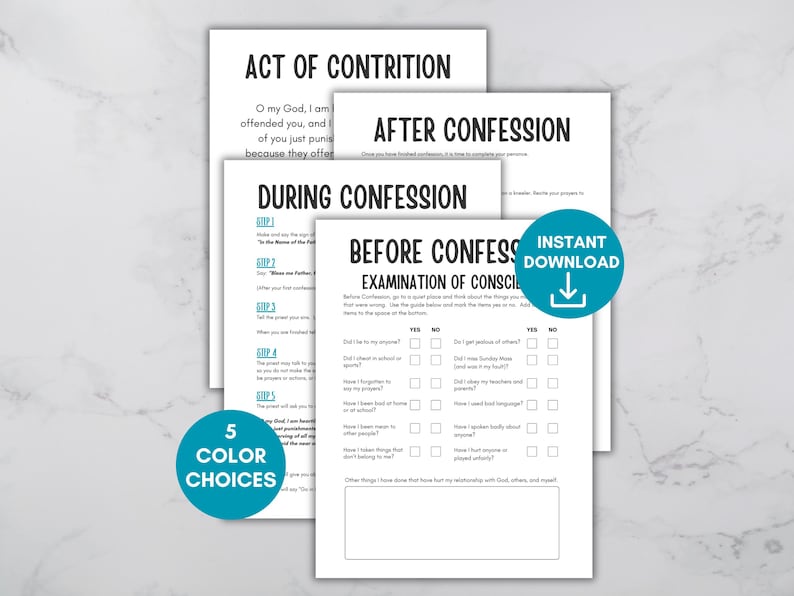Catholic Kid Confession Guide, First Reconciliation Planner ...