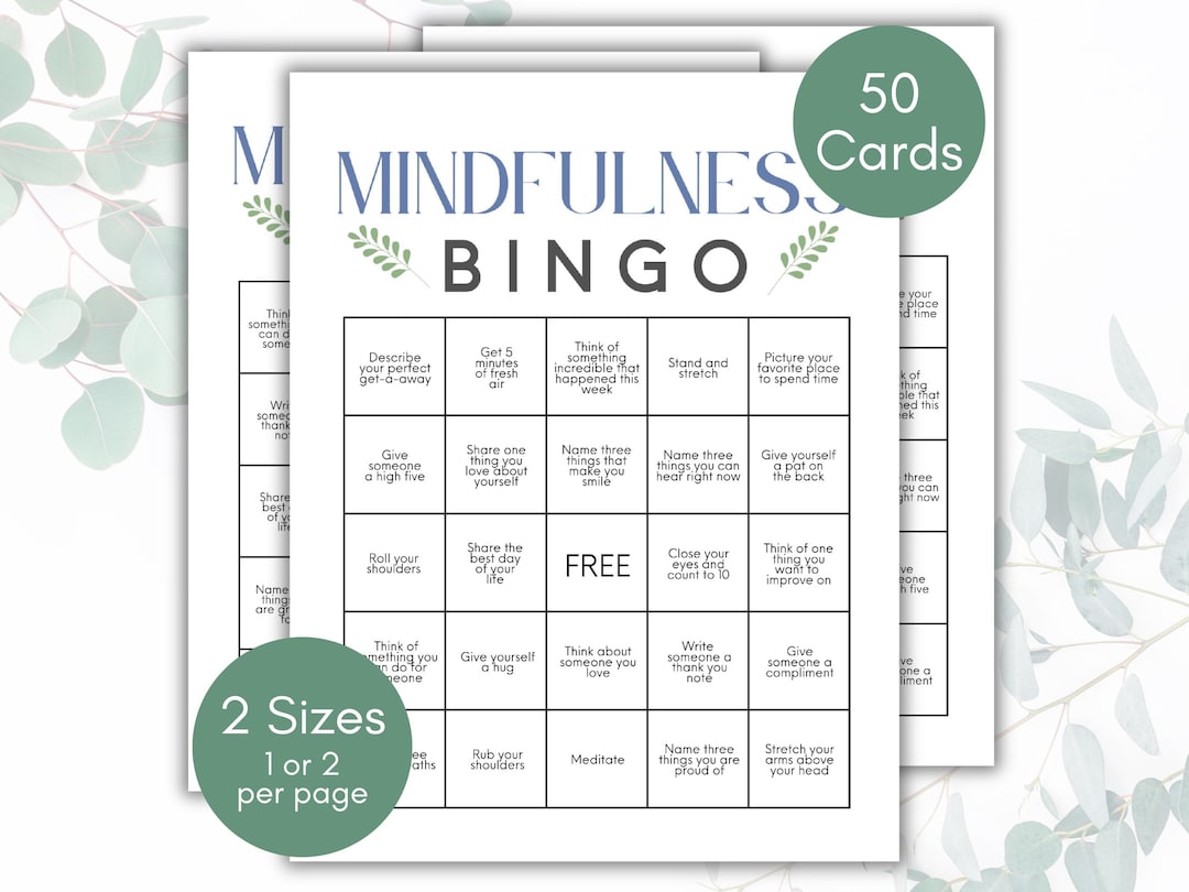 Mindfulness Bingo, Gratitude Bingo, Mindfulness Game, Counseling ...