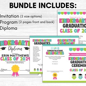 Kindergarten Graduation Templates, Graduation Program, Kindergarten ...