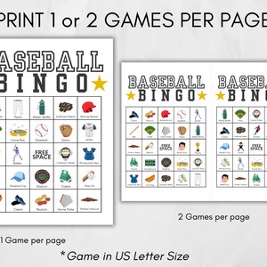 Baseball Bingo, Printable Baseball Bingo Cards, Baseball Activity ...
